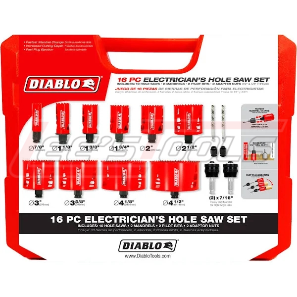 FREUD DHS16SEL DIABLO BiM HS SET - 16PC ELECTRICAL – Lees Tools